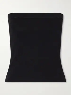 FLORE FLORE Bes Strapless Organic Cotton-jersey Top - Black