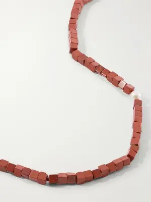 Le Sundial Inés Sterling Silver, Jasper, And Pearl Necklace