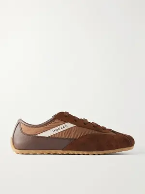 Alexander McQueen Boxe' Suede And Leather Sneakers - Brown