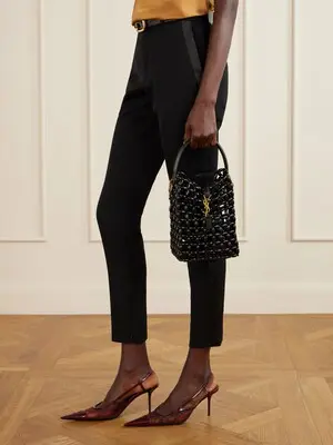 Saint Laurent Le 37 Mini Beaded Wood Shoulder Bag