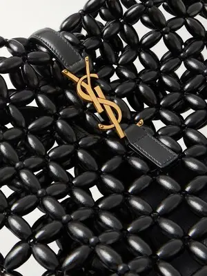 Saint Laurent Le 37 Mini Beaded Wood Shoulder Bag