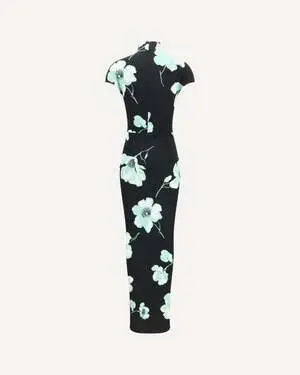 Alaïa Draped Floral Print Dress