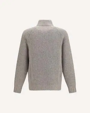 Brunello Cucinelli High-neck Zip-up Cardigan In Cashmere And Silk