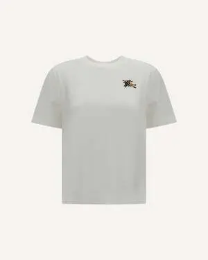 Burberry Knight Check Cotton T-shirt - White