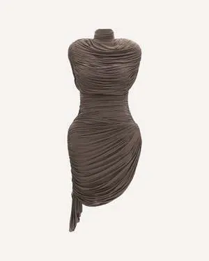 Magda Butrym Draped High-neck Dress