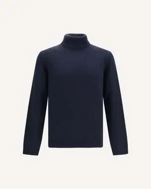 ROBERTO COLLINA Wool Turtleneck Sweater - Blue