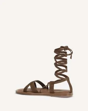 Miu Miu Suede Leather Gladiator Sandals - Brown