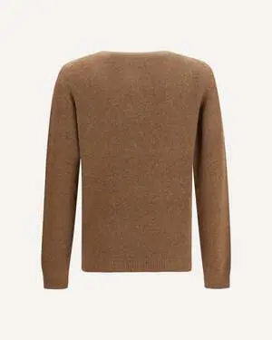 ROBERTO COLLINA Wool And Camel Crew Neck Sweater - Brown
