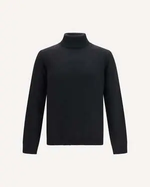 ROBERTO COLLINA Wool Turtleneck Sweater - Black