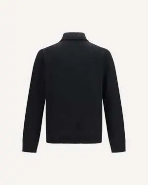ROBERTO COLLINA Wool Turtleneck Sweater - Black