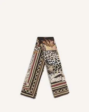 FERRAGAMO Leopard-print Silk Scarf