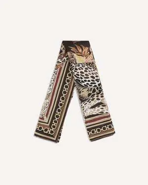 FERRAGAMO Leopard-print Silk Scarf - Multicolour
