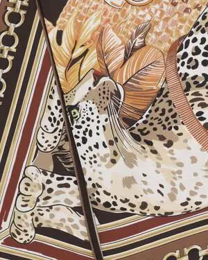 FERRAGAMO Leopard-print Silk Scarf - Multicolour