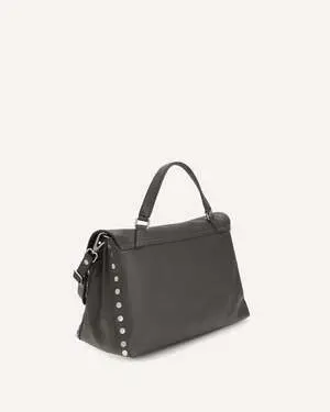 ZANELLATO Medium Postina Daily Handbag In Hammered Leather Effect