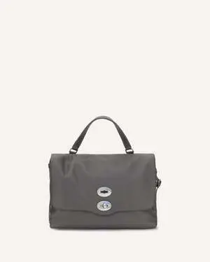 ZANELLATO Medium Postina Daily Handbag In Hammered Leather Effect - Grey