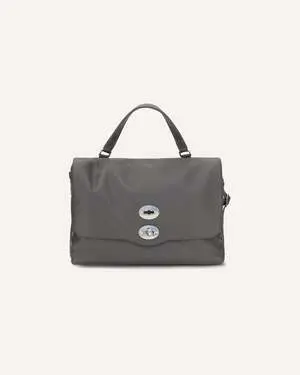 ZANELLATO Medium Postina Daily Handbag In Hammered Leather Effect - Grey