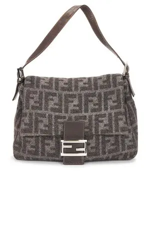 Fendi Zucca Mama Forever Baguette Shoulder Bag - Grey