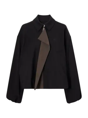 Loewe Cropped Shell Jacket With Draped Twill Insert