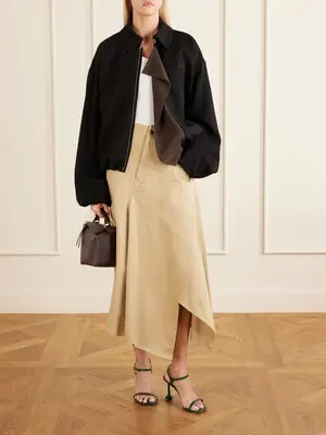 Loewe Cropped Shell Jacket With Draped Twill Insert