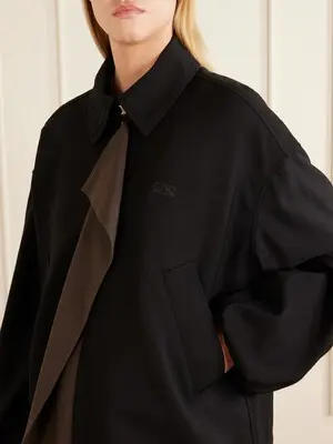 Loewe Cropped Shell Jacket With Draped Twill Insert