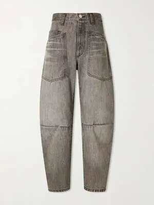 NILI LOTAN Shon Mid-rise Barrel-leg Jeans - Gray