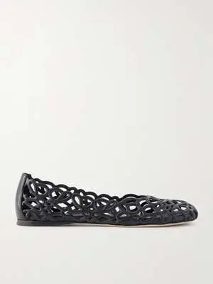 Loewe Petal Anagram Leather Ballet Flats
