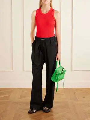 Loewe Petal Anagram Leather Ballet Flats