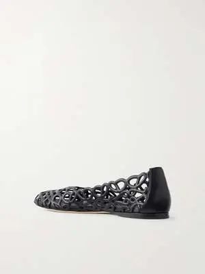 Loewe Petal Anagram Leather Ballet Flats