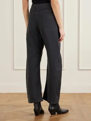 NILI LOTAN Tribeca Barrel-leg Pants - Black