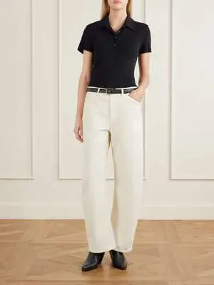 NILI LOTAN Tribeca Cotton-blend Tapered Pants