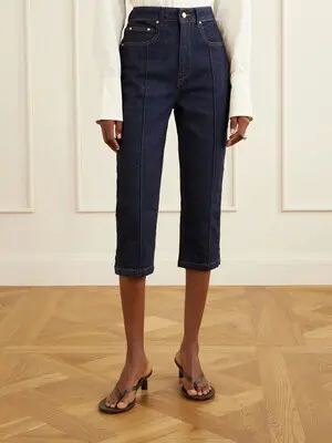 Ossou Russet Stretch Slim-leg Capri Jeans - Blue