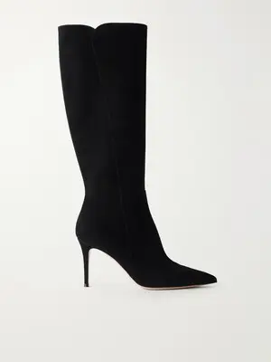 GIANVITO ROSSI Levy 85 Suede Knee-high Boots - Black