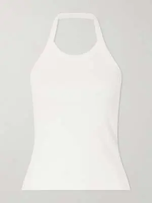 FLORE FLORE Angie Organic Cotton-jersey Halterneck Tank - White