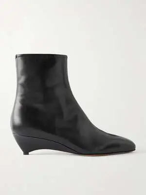 JIL SANDER Arc Leather Ankle Boots - Black