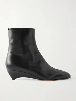 JIL SANDER Arc Leather Ankle Boots - Black