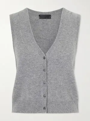 NILI LOTAN Porter Cashmere Sweater Vest - Gray