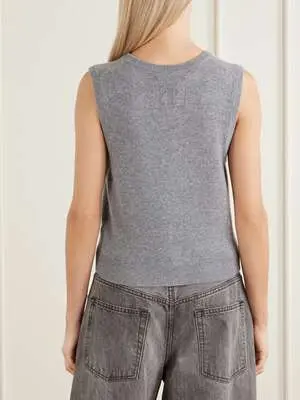 NILI LOTAN Porter Cashmere Sweater Vest - Light Gray