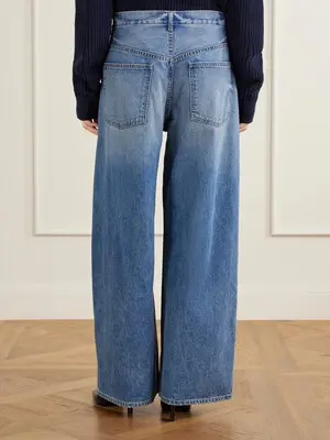 NILI LOTAN Terese Faded Wide-leg Jeans
