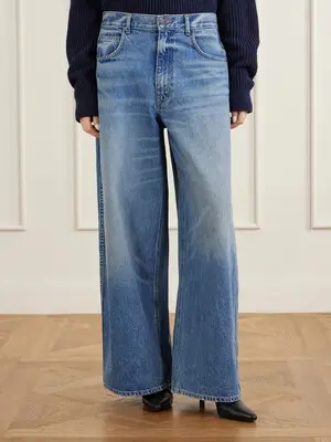 NILI LOTAN Terese Faded Wide-leg Jeans - Blue