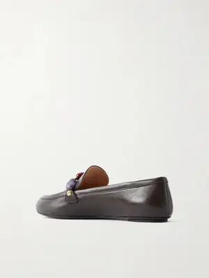 GIANVITO ROSSI Embellished Leather Loafers