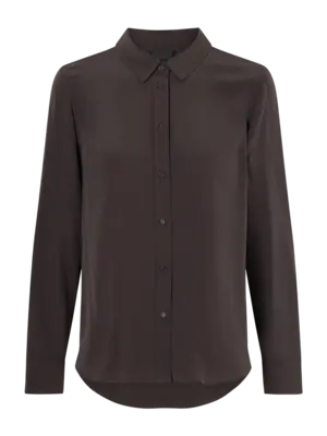 NILI LOTAN Nili Lotan Gaia Silk Crepe De Chine Shirt Gray