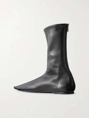 Khaite Marlene Leather Ankle Boots