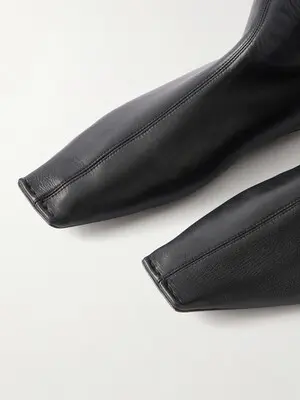 Khaite Marlene Leather Ankle Boots - Black