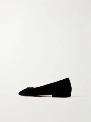 GIANVITO ROSSI Velvet Ballet Flats - Black