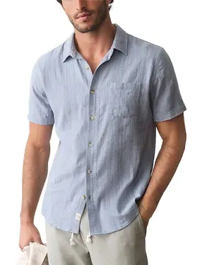 Marine Layer Classic Stretch Selvage Shirt - Blue