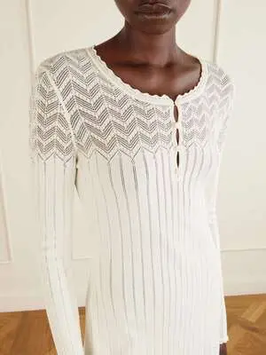 Alexander McQueen Embroidered Ribbed-knit Dress
