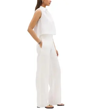 Another Tomorrow Cropped Sleeveless Shirt