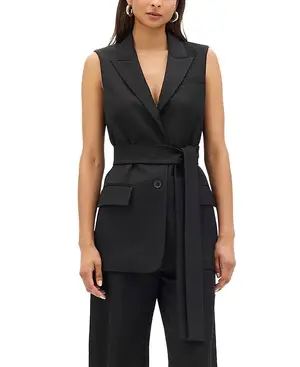 Another Tomorrow Easy Tie Vest - Black