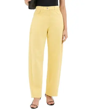 Another Tomorrow Denim Curved Pant - Daffodil