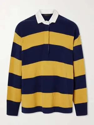 NILI LOTAN Rashida Striped Wool And Cashmere-blend Polo Sweater - Multi